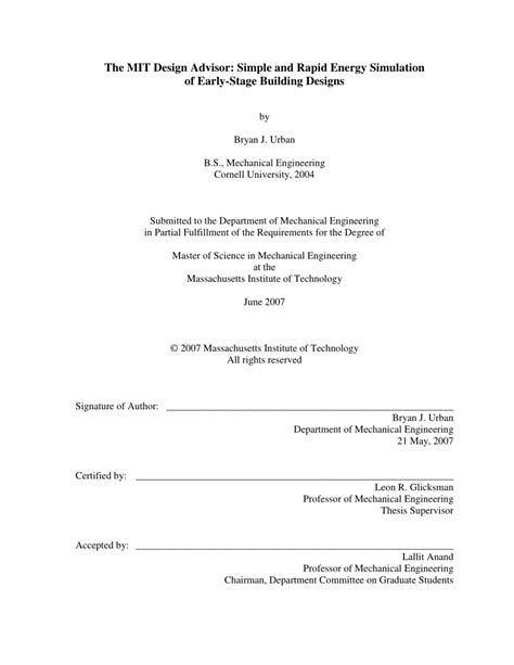 Pdf The Mit Design Advisor Simple And Rapid Energy Simulation Of Early Stage Building Designs