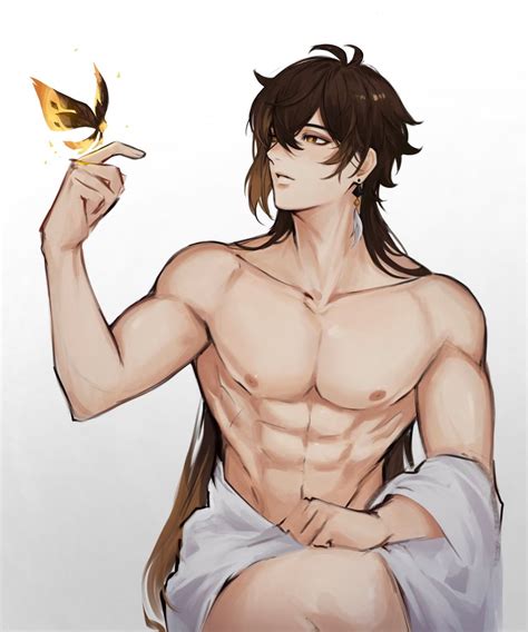 Zhongli And Crystalfly Genshin Impact Drawn By Nokkusuart Danbooru
