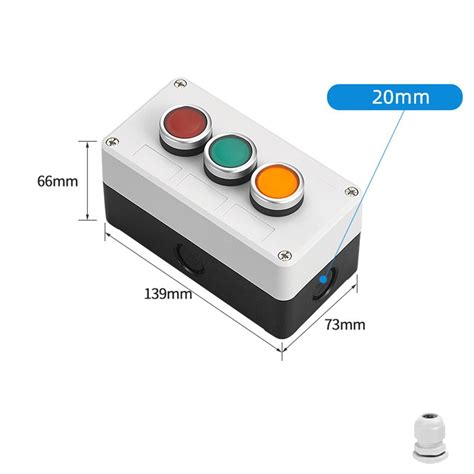 Push Button Switch Control Box 22mm Inching With Button Waterproof And Dustproof 2 Walmart Com