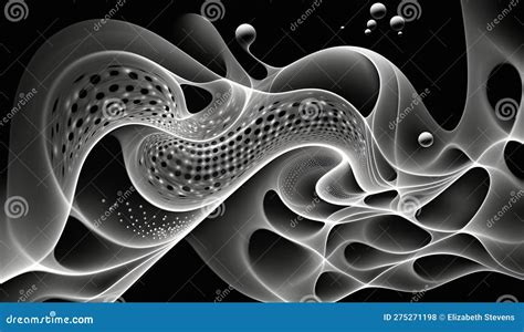 Sensuous Curves And Curls Of Smoke With Dots Stock Illustration