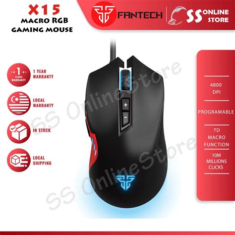 Fantech X15 Phantom Macro Rgb Programable Gaming Mouse 4800dpi 7 Macro Gaming Mouse Beecost