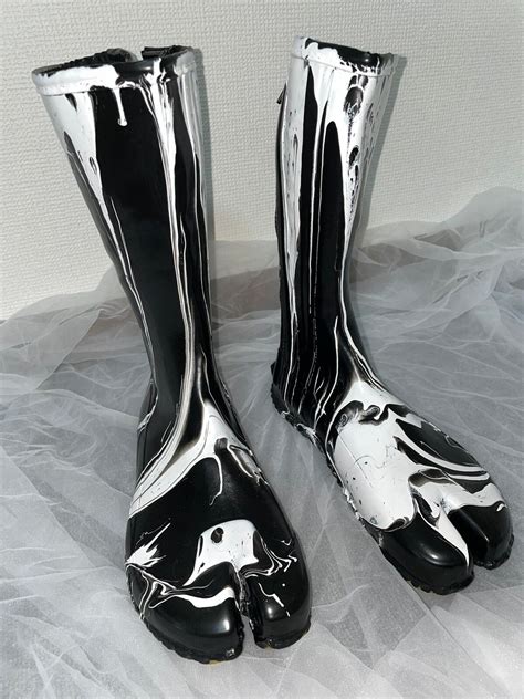 Custom × Japanese Brand × Rare Rubber Tabi Boots Grailed