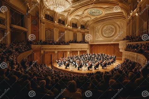 An Elegant Concert Hall Filled With An Audience Enjoying A Stunning Symphony Performance A