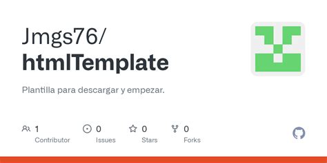 Github Jmgs76htmltemplate Plantilla Para Descargar Y Empezar