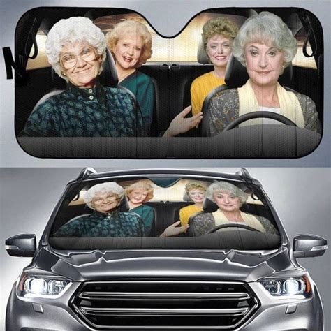 The Golden Girl Driving On Car Sun Shade Funny Tv Show Character