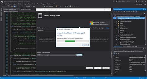 Visual Studio Crashes When I Associate My App With The Store Stack Overflow