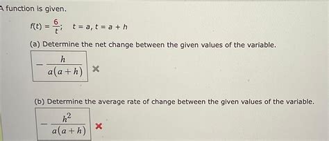 Solved A Function Is Given F T T T A T A H A Determine Chegg