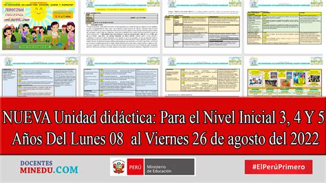 NUEVA Unidad didáctica: Para el Nivel Inicial 3, 4 Y 5 Años Del Lunes ...