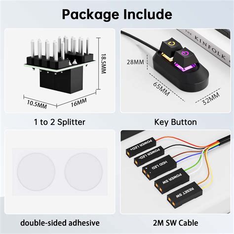 2m desktop computer power button pc switch pc power switch buttons for