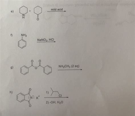 Solved mild acid f) NH2 NaNO2, HCI NH2CH3 (2 eq) СІ :N: Kt | Chegg.com