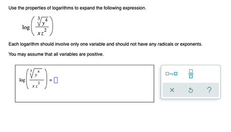 Solved Use The Properties Of Logarithms To Expand The Chegg