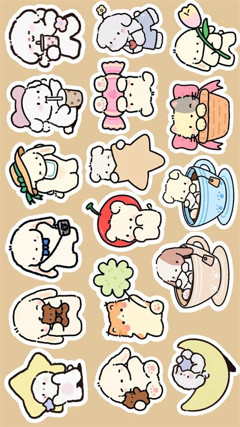 Stiker Kawaii Garabatos Simples Adesivos Para Imprimir Pegatinas