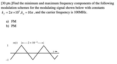 Video Solution Find The Minimum And Maximum Frequency Components Of The Following Modulation