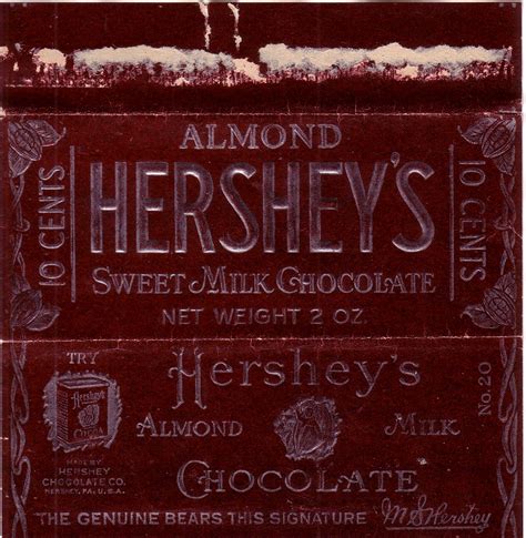 1920s Almond Hershey Candy Wrapper Archive
