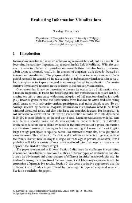 Pdf Evaluating Information Visualizations