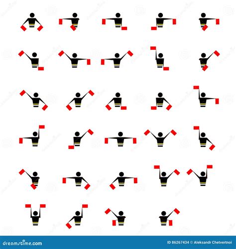 alphabet flag semaphore system stock illustration illustration of