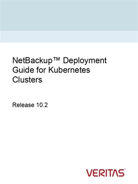 netbackup102 deployguide kubernetes clusters pdf computer science