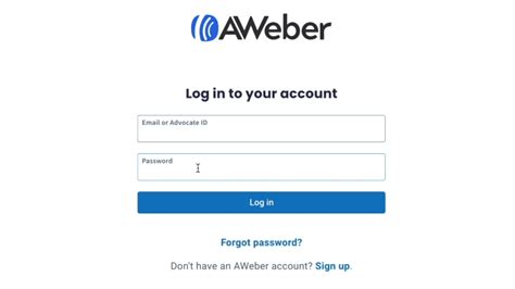 How Do I Login To My Advocate Account Aweber Knowledge Base