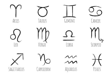 검은 조디악 기호 세트 손으로 그린 점성술 표지판의 컬렉션 0명에 대한 스톡 벡터 아트 및 기타 이미지 0명 궁수자리 물고기자리 Istock