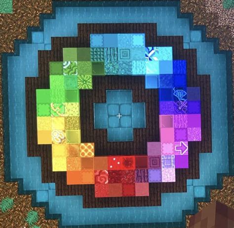 Minecraft Rainbow Circle Поделки Minecraft Чертежи Minecraft Minecraft создания