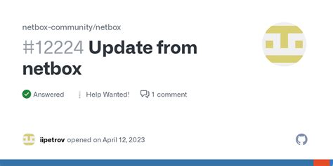 Update From Netbox · Netbox Community Netbox · Discussion 12224 · Github