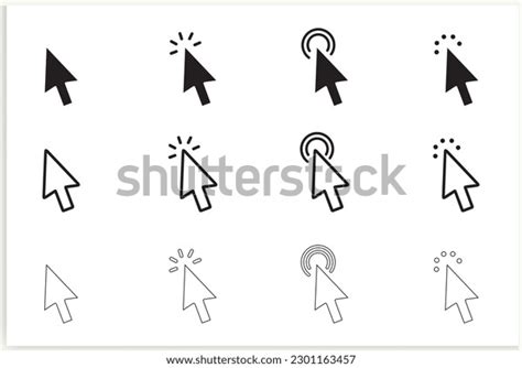Set Hand Cursor Icons Click Cursor Stock Vector Royalty Free 2301163457 Shutterstock