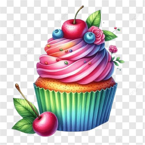 배경 없는 생동감 넘치는 컵케이크 수채화 클립아트 생동감 넘치는 컵케이크 컵케익 수채화 스프링클을 곁들인 생동감 넘치는 컵케이크 Png 일러스트 및 이미지 에 대한