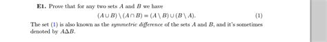 solved prove that for any two sets a and b we have a