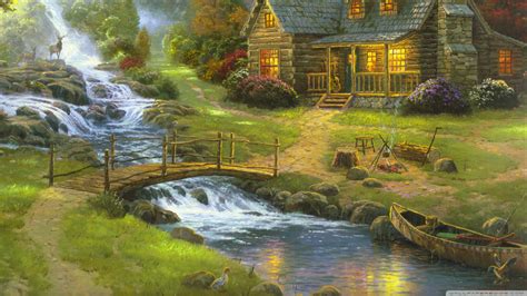 Thomas Kinkade Wallpaper Free Thomas Kinkade Winter Wallpaper Add Your