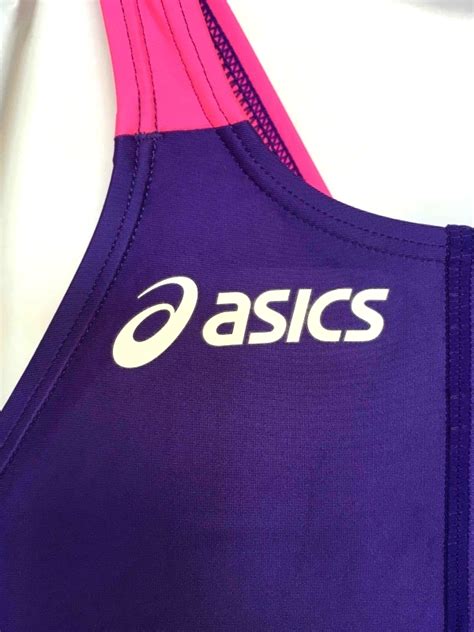 Yahoo オークション Used Asics アシックス 旧ロゴ 競泳水着 パープ