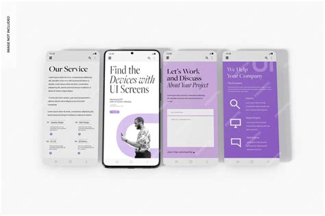 삼성 S21과 Ui 스크린 모크업 상단 보기 프리미엄 Psd 파일