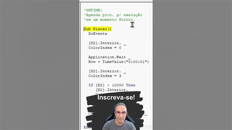 Célula Excel Que Pisca Em Alerta Vba Youtube
