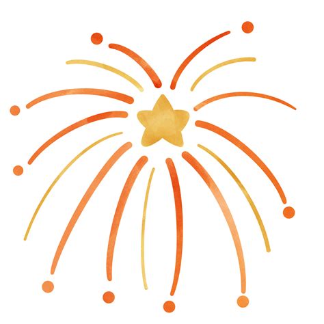 Orange And Yellow Star Fireworks 35621091 Png