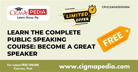 Learn The Complete Public Speaking Course Become A Great Speaker Free Udemy Course Cigma Pedia