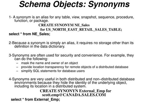 Ppt Schema Objects The Different Types Of Objects Contained In A User