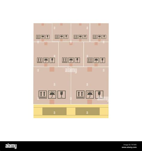 Boxes On Wooden Pallet Flat Vector Illustration Stock Vector Image And Art Alamy