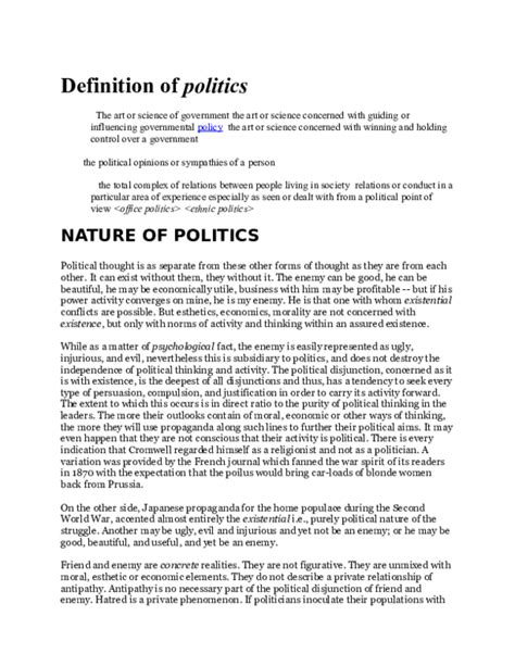 Doc Definition Of Politicsdocx
