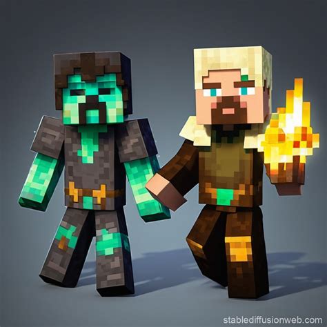Minecraft Characters In Dark Mode Stable Diffusion Online