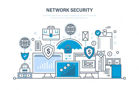 Premium Vector Network Security Personal Data Protection Payment Security Database Secure Thin