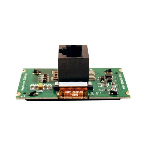 blue 16x2 character modular oled spi interface rj45 connector port