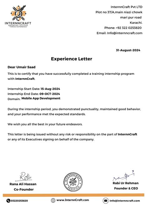 Internship Experience Learning Growth Mobiledevelopment