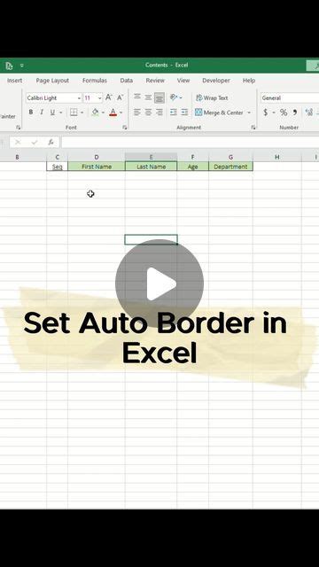 excel basics on instagram set auto border in excel excel