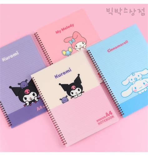 산리오 Pp A4노트 1p 메모 필기 스프링노트 공책 캐릭터 시나모롤 쿠로미 마이멜로디 단체선물 신학기 입학 티몬