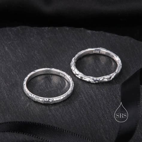 Organic Shape Minimalist Ring In Sterling Silver By Silver Rain Silver