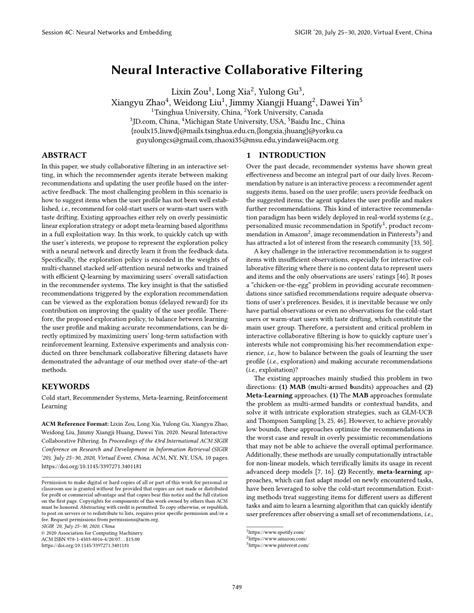 Pdf Neural Interactive Collaborative Filtering
