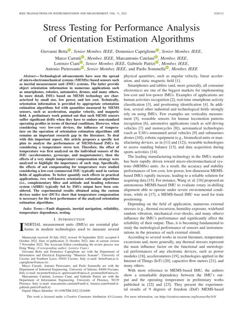 pdf stress testing for performance analysis of orientation estimation
