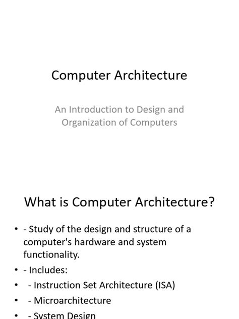 Computer Architecture Presentation Pdf