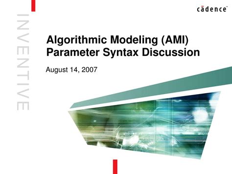 Ppt Algorithmic Modeling Ami Parameter Syntax Discussion Powerpoint Presentation Id6356225