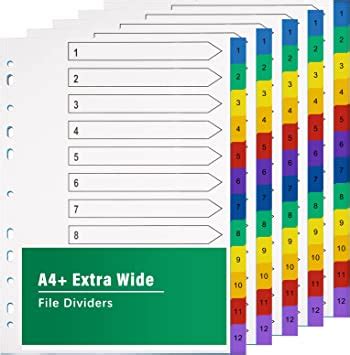 A File Dividers Part Extra Wide Coloured Tabs Pack Folder Dividers Coloured Mylar For