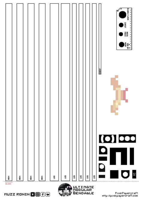 Pixel Papercraft Ultimate Modular Bendable V1 [spider Gwen]